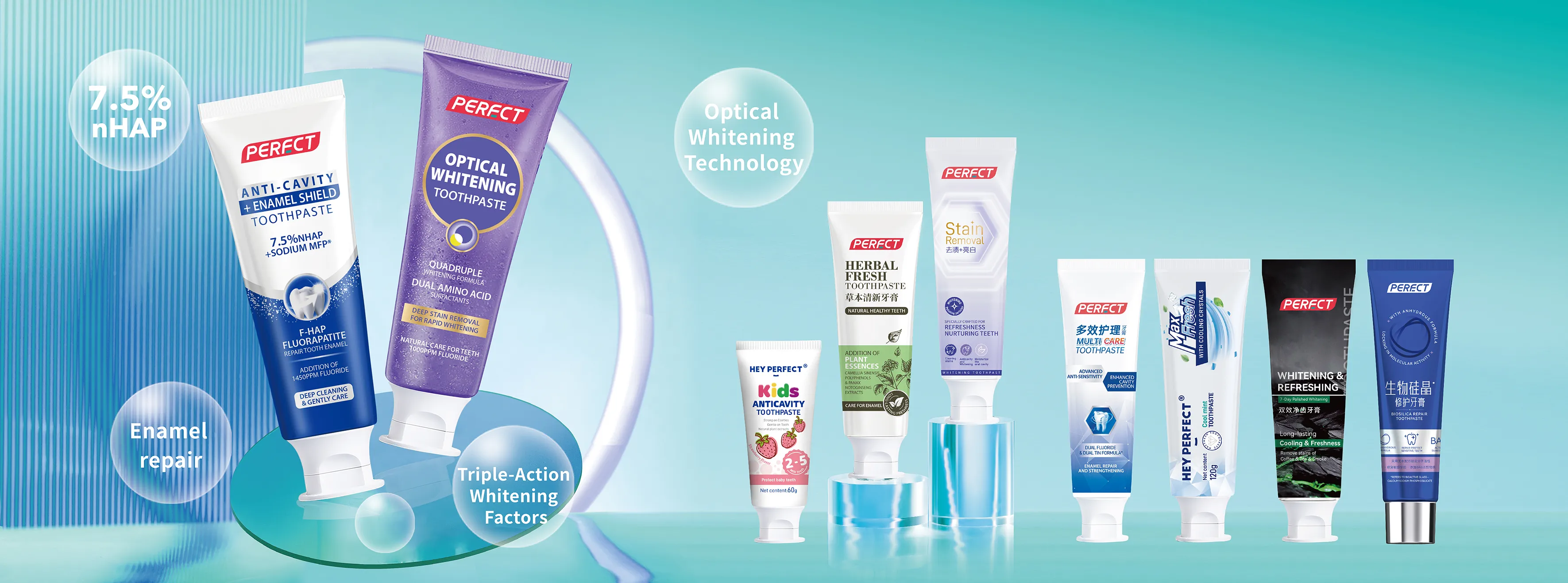 Stain-Removing and Whitening Toothpaste - PERFECT GROUP CORP., LTD.